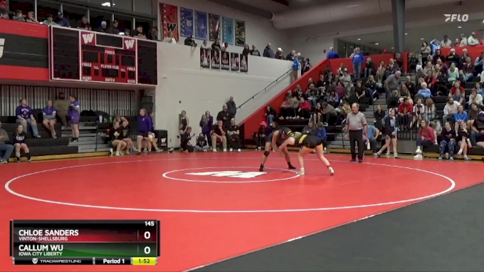 145 lbs Quarterfinal - Chloe Sanders, Vinton-Shellsburg vs Callum Wu ...