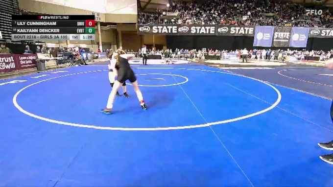 Girls 3A 100 lbs Champ. Round 2 - Lily Cunningham, University (Girls ...