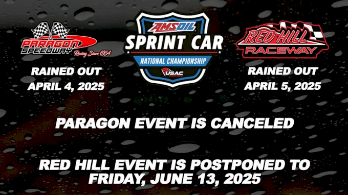 Rain Washes Away USAC Sprint Races At Paragon Speedway And Red Hill ...