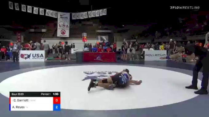 110 lbs Cons. Round 3 - Caden Garriott, Laguna Hills Hawkeye WC vs ...