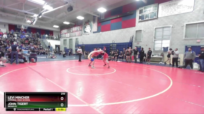 215 lbs Cons. Round 2 - Levi Mincher, Imperial High School vs John ...