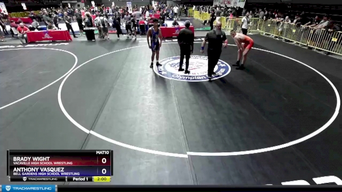 182 lbs Cons. Round 3 - Brady Wight, Vacaville High School Wrestling vs Anthony Vasquez, Bell ...
