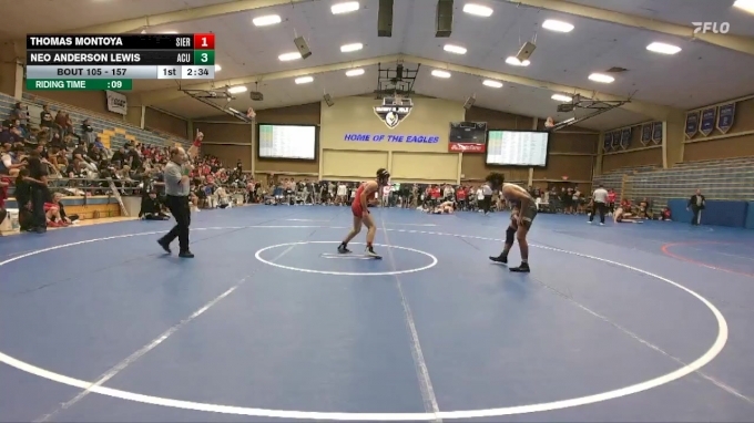 157 lbs Champ. Round 2 - Thomas Montoya, Sierra College vs Neo Anderson ...