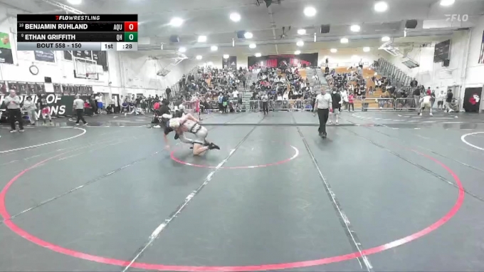 150 lbs Cons. Round 4 - Ethan Griffith, Quartz Hill vs Benjamin Ruhland ...
