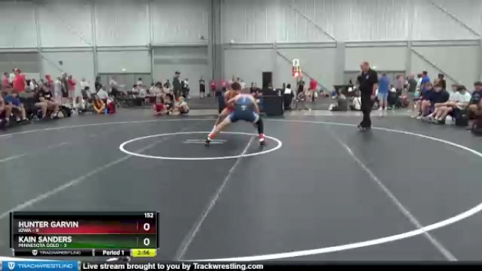 152 lbs Round 3 (8 Team) - Hunter Garvin, Iowa vs Kain Sanders ...