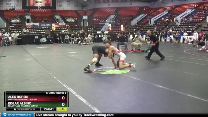130 lbs Champ. Round 2 - Alex Ropski, Wave Wrestling Club/CBHS vs Edgar ...
