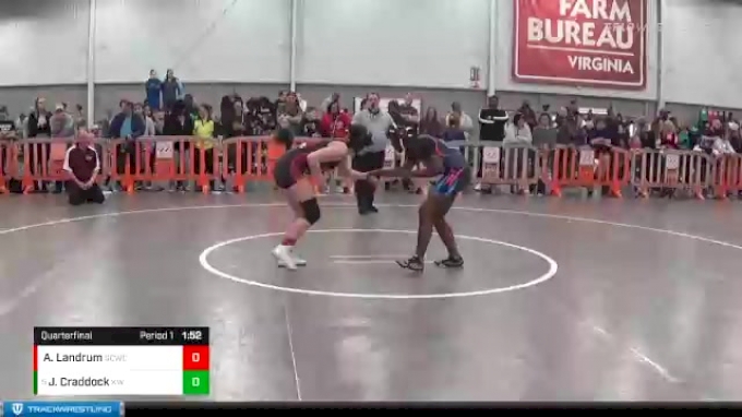 127 lbs Quarterfinal - Jasmine Craddock, North Chesterfield * vs Alyssa ...