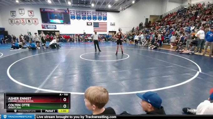 110 lbs Champ. Round 1 - Colten Otte, Wheatland vs Asher Ennist ...