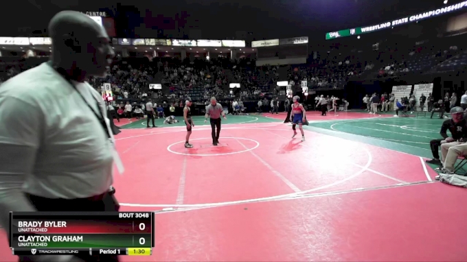 100 lbs Champ. Round 2 - Clayton Graham, Unattached vs Brady Byler ...