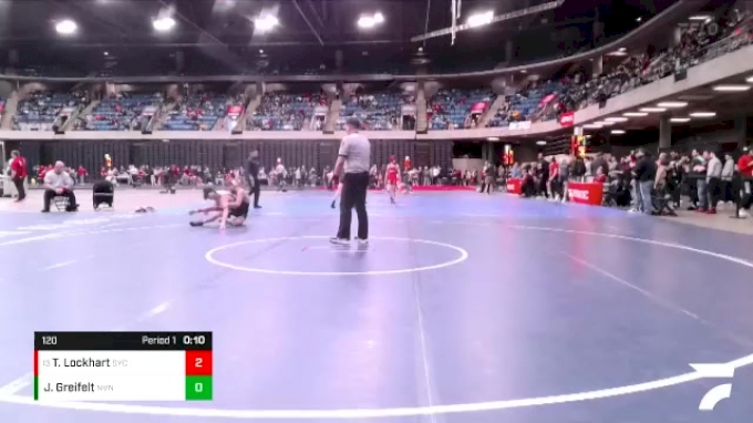 120 lbs Cons. Round 3 - Tyler Lockhart, Sycamore vs John Greifelt ...