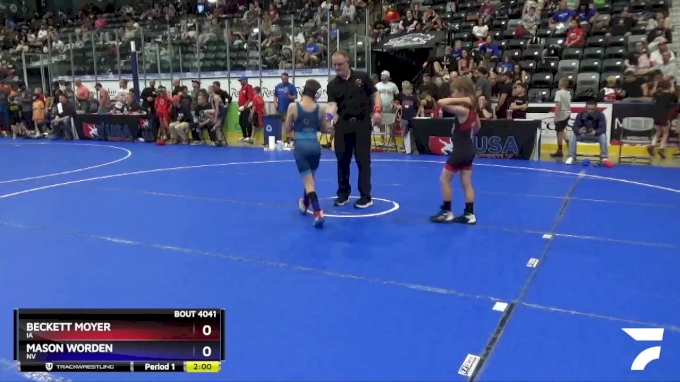 74 lbs Champ. Round 1 - Beckett Moyer, IA vs Mason Worden, NV