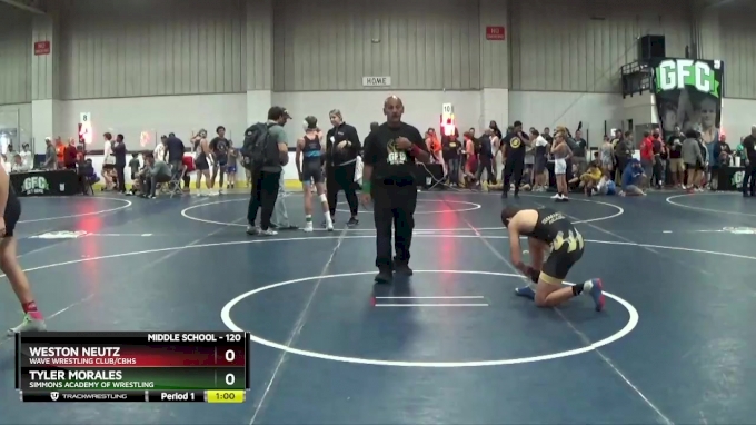 120 lbs Cons. Round 3 - Weston Neutz, Wave Wrestling Club/CBHS vs Tyler ...