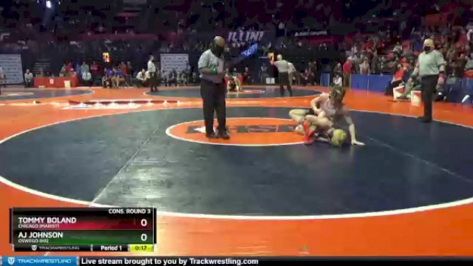 3A 160 lbs Cons. Round 3 - AJ Johnson, Oswego (hs) vs Tommy Boland ...