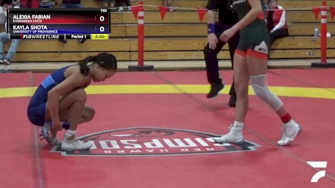 110 lbs Cons. Semi - Alexia Fabian, Evergreen State vs Kayla Shota ...