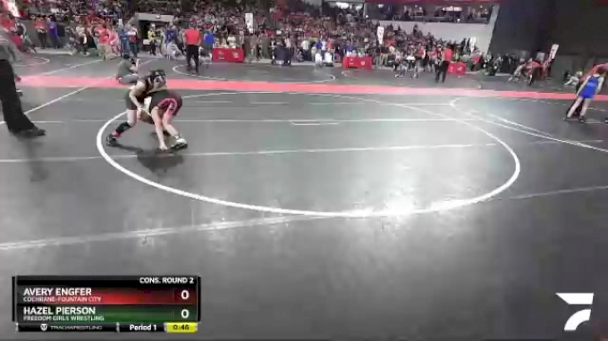 85 lbs Cons. Round 2 - Hazel Pierson, Freedom Girls Wrestling vs Avery ...