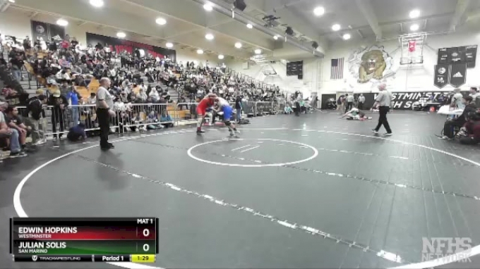 215 lbs Semifinal - Edwin Hopkins, Westminster vs Julian Solis, San Marino