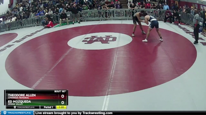 190 lbs Champ. Round 1 - Ed Mozqueda, Spring Valley vs Theodore Allen ...