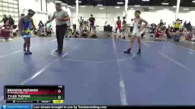 126 lbs Round 2 (8 Team) - Brandon Rozanski, PA Alliance Red vs Tyler ...