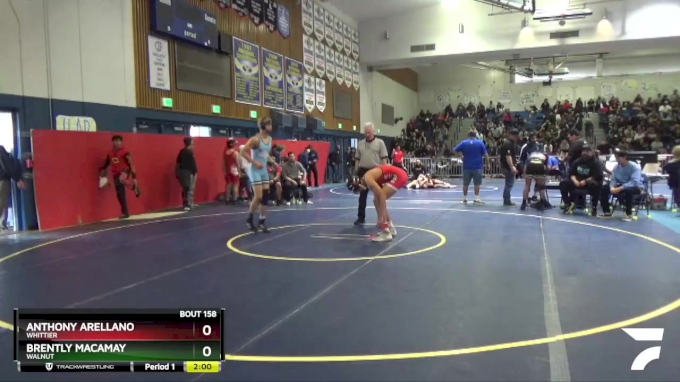 138 lbs Champ. Round 2 - Anthony Arellano, Whittier vs Brently Macamay ...