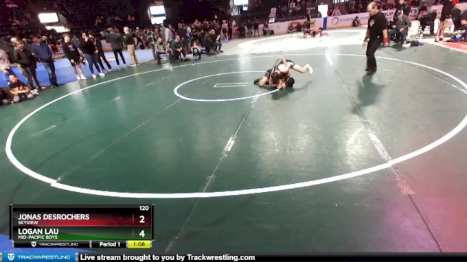 120 lbs Semifinal - Logan Lau, Mid-Pacific Boys vs Jonas DesRochers, Skyview