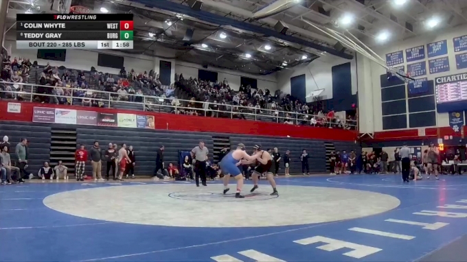 285 lbs Quarterfinal - Colin Whyte, West Greene vs Teddy Gray, Burgettstown