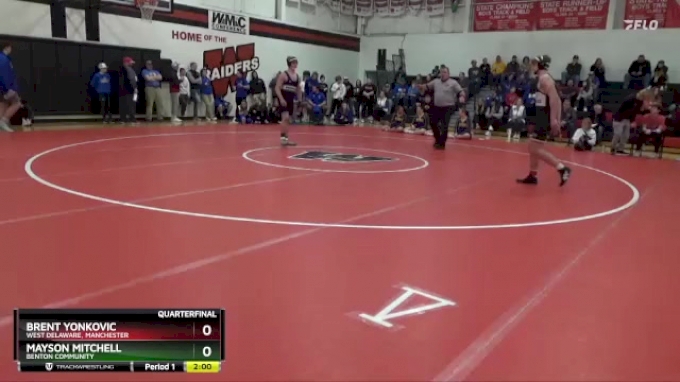 175 lbs Quarterfinal - Brent Yonkovic, West Delaware, Manchester vs ...
