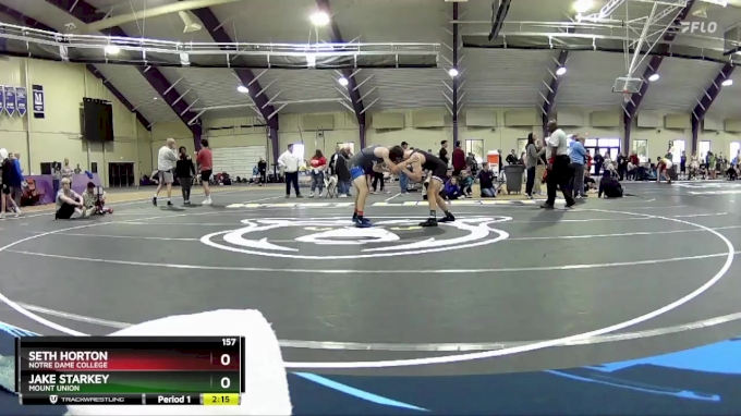 157 lbs Champ. Round 2 - Jake Starkey, Mount Union vs Seth Horton, Notre Dame College