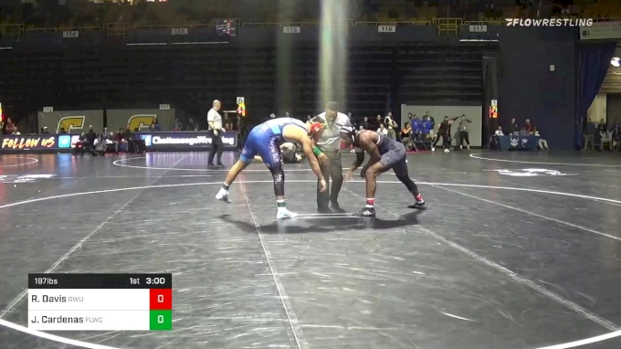 197 lbs Prelims - Roderick Davis, Gardner Webb vs Jacob Cardenas ...