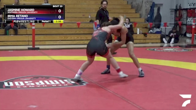 117 lbs Semifinal - Jasmine Howard, Southern Oregon University vs Irma ...