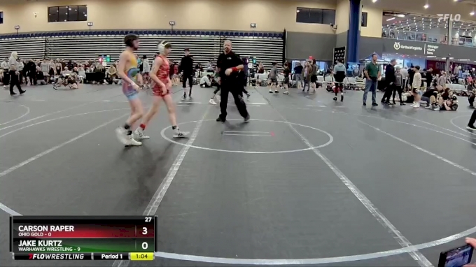 92 lbs Round 3 (4 Team) - Carson Raper, Ohio Gold vs Jake Kurtz ...