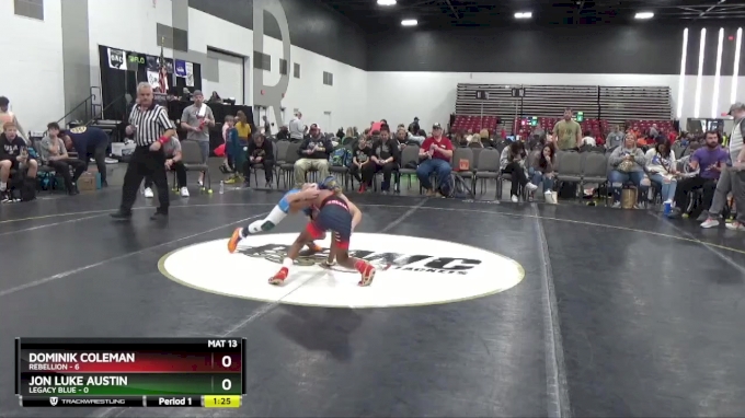 70 lbs 2nd Wrestleback (8 Team) - Dominik Coleman, Rebellion vs Jon ...