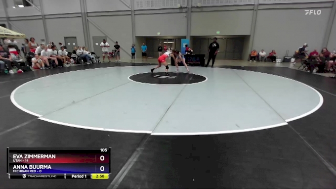 105 lbs Round 2 (8 Team) - Eva Zimmerman, Utah vs Anna Buurma, Michigan Red