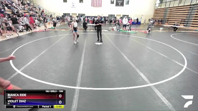 106 lbs 1st Place Match - Bianca Eide, MN vs Violet Diaz, IA