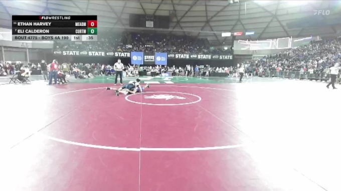 Boys 4A 190 lbs Cons. Round 5 - Ethan Harvey, Mead vs Eli Calderon, Curtis