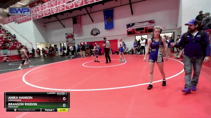 102 lbs Champ. Round 1 - Anika Hanson, EISENHOWER vs Branson Rigdon ...