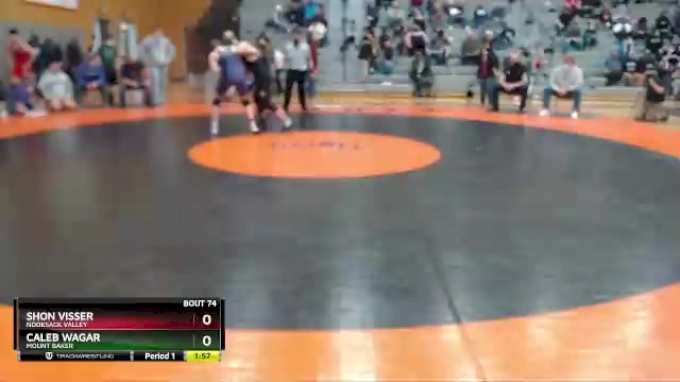 182 lbs Semifinal - Caleb Wagar, Mount Baker vs Shon Visser, Nooksack ...