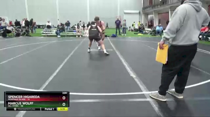 220 lbs Placement Matches (8 Team) - Marcus Wolff, All Stars vs Spencer ...