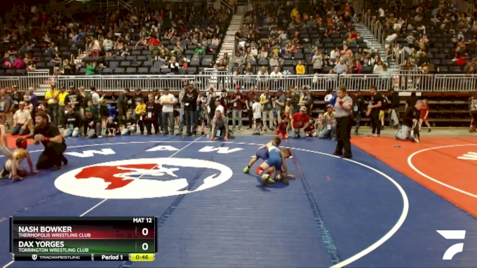 53 lbs Quarterfinal - Nash Bowker, Thermopolis Wrestling Club vs Dax ...