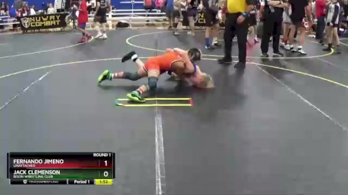 82 lbs Round 1 - Fernando Jimeno, Unattached vs Jack Clemenson, Bison ...