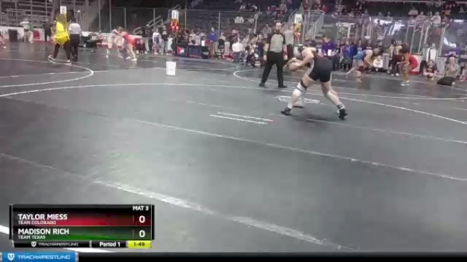 132 lbs Champ. Round 2 - Taylor Miess, Team Colorado vs Madison Rich ...