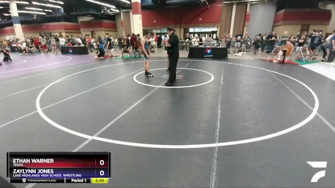 138 lbs Cons. Round 2 - Ethan Warner, Texas vs Zaylynn Jones, Lake Highlands High School Wrestling