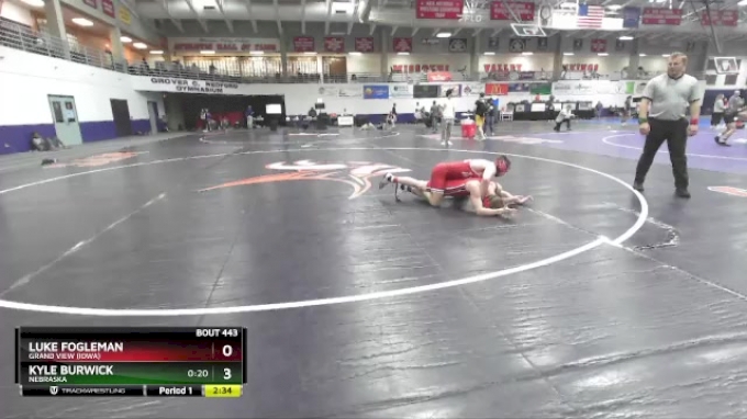 133 lbs Semifinal - Kyle Burwick, Nebraska vs Luke Fogleman, Grand View ...