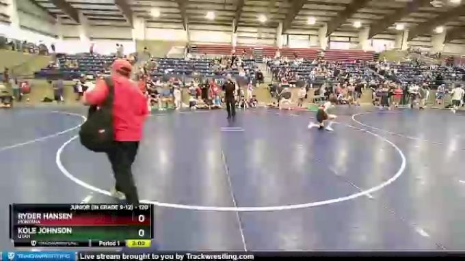 120 lbs Champ. Round 1 - Ryder Hansen, Montana vs Kole Johnson, Utah