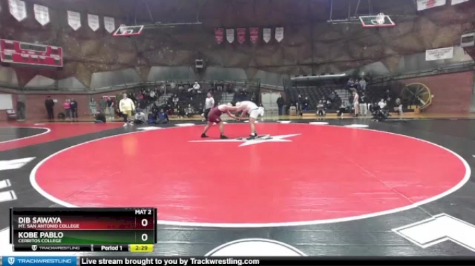 285 lbs 1st Place Match - Kobe Pablo, Cerritos College vs Dib Sawaya ...