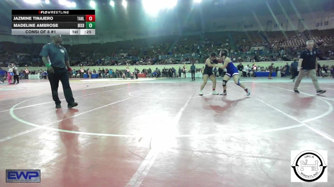 143 lbs Consi Of 8 #1 - Jazmine Tinajero, Tahlequah Wrestling Club vs Madeline Ambrose, Bixby JH ...