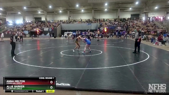 Girls 100 lbs Cons. Round 1 - Anna Melton, Cleveland (Girls) vs Allie ...