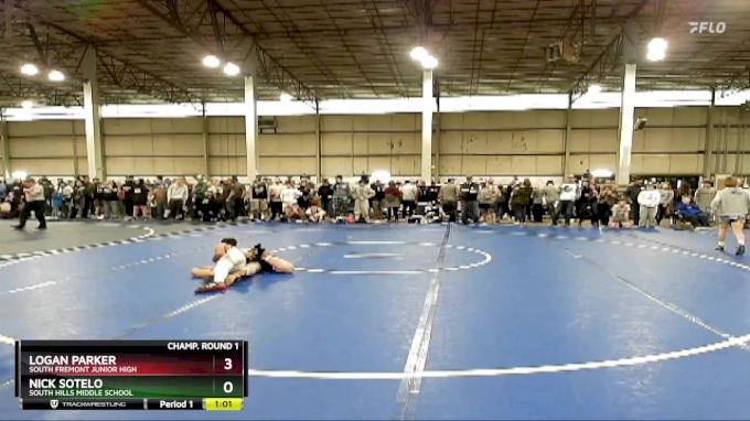 132 lbs Champ. Round 1 - Nick Sotelo, South Hills Middle School vs Logan Parker, South Fremont ...