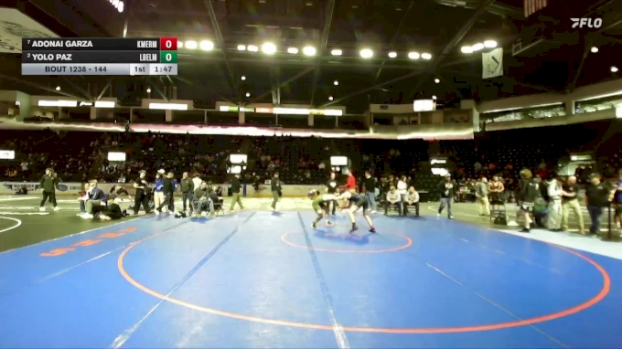 144 lbs Quarterfinal - Adonai Garza, Kent Meridian vs Yolo Paz, Liberty ...