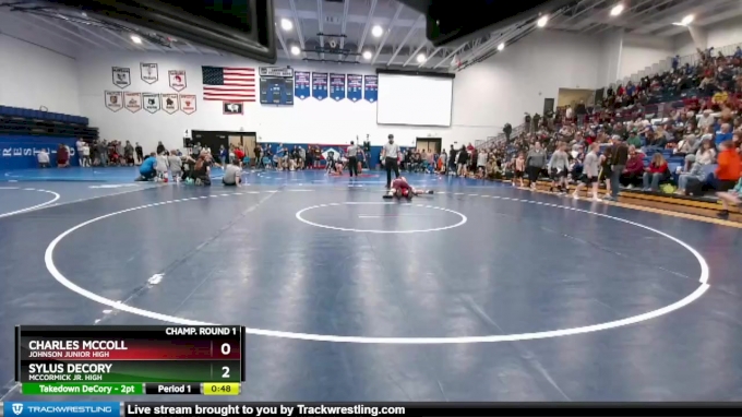 152 lbs Champ. Round 1 - Sylus DeCory, McCormick Jr. High vs Charles ...