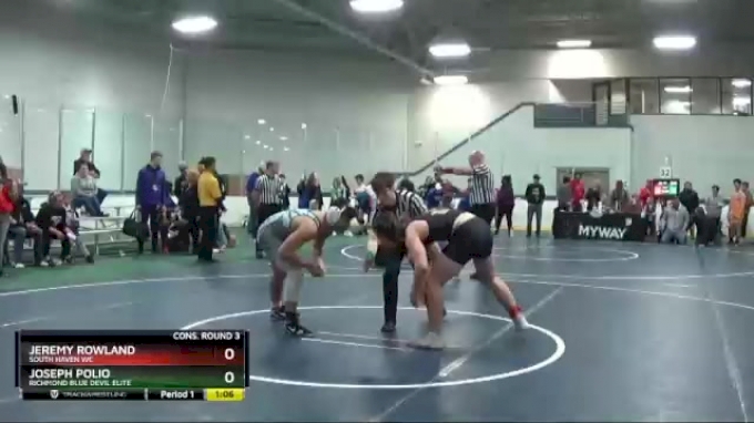 155 lbs Cons. Round 3 - Jeremy Rowland, South Haven WC vs Joseph Polio ...